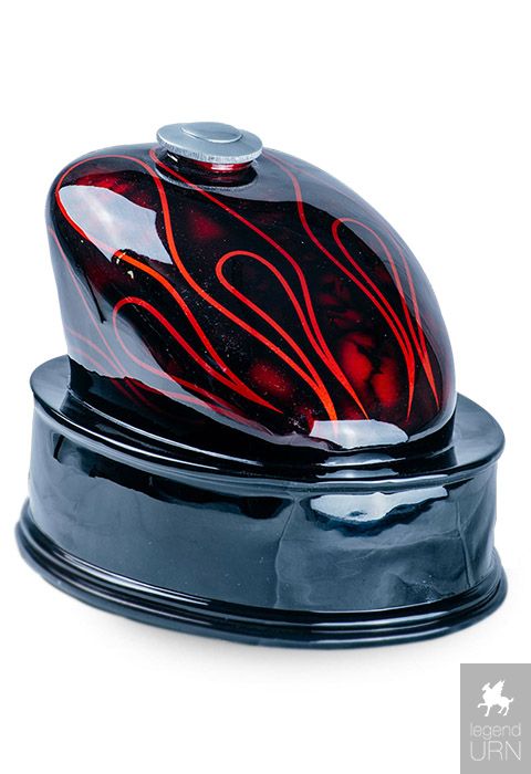 Handmade Motorcycle Gas Tank Urn for Ashes 'Flames' | legendURN UK
