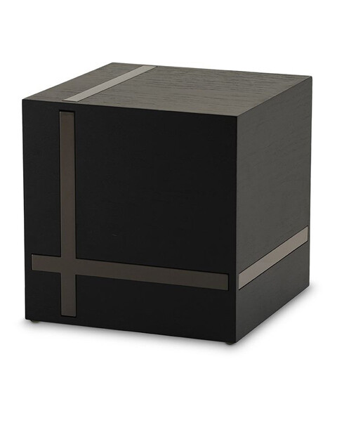 Modern (MDF) Urn for Ashes 'Bristol' ebony and glossy grey | legendURN UK