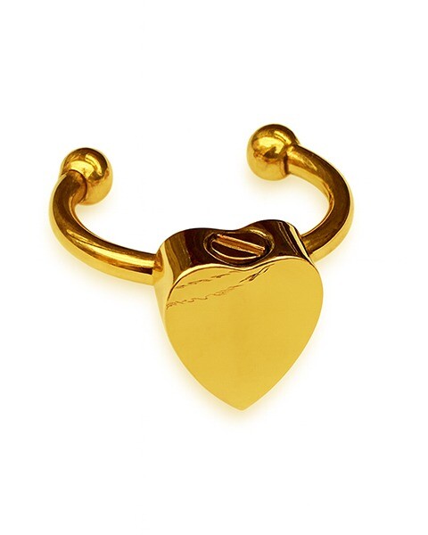 Heart-Shaped Gold Ashes Ring - Stainless Steel, Self-Fill | legendURN UK